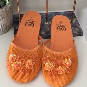 Shoes | Sequin And Mesh Sandalsslippers | Poshmark